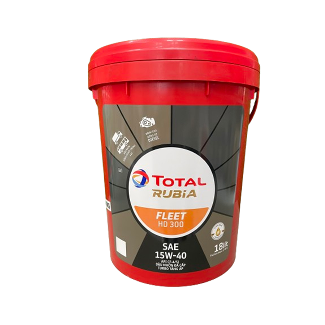 Dầu động cơ Diesel TOTAL RUBIA FLEET HD 300 SAE 15W-40 18 Lít